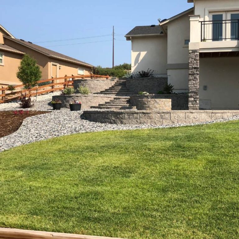 Monument Retaining Wall Installation | VistaCraft Landscaping & Design